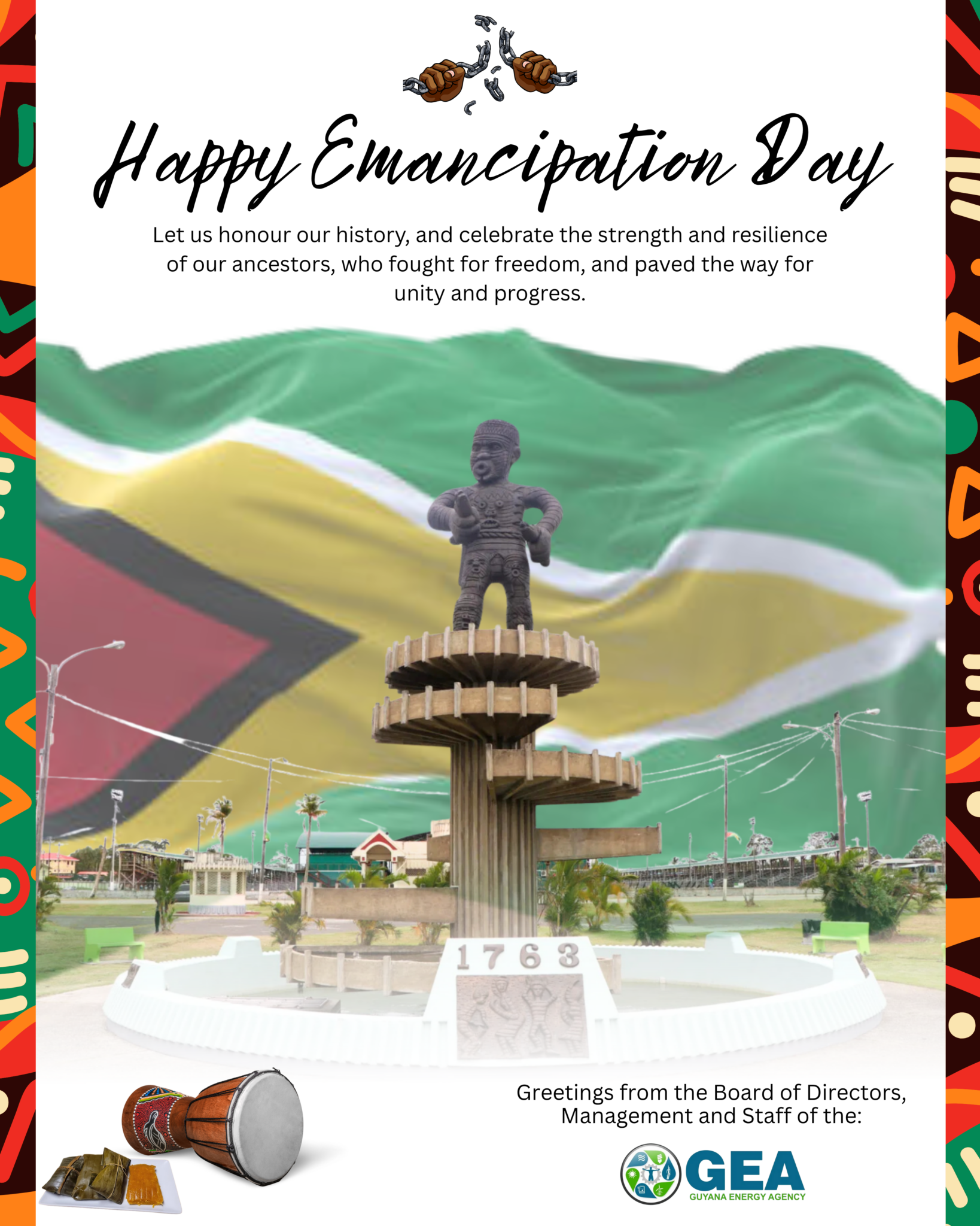 Emancipation Day Greetings from the GEA team – Guyana Energy Agency